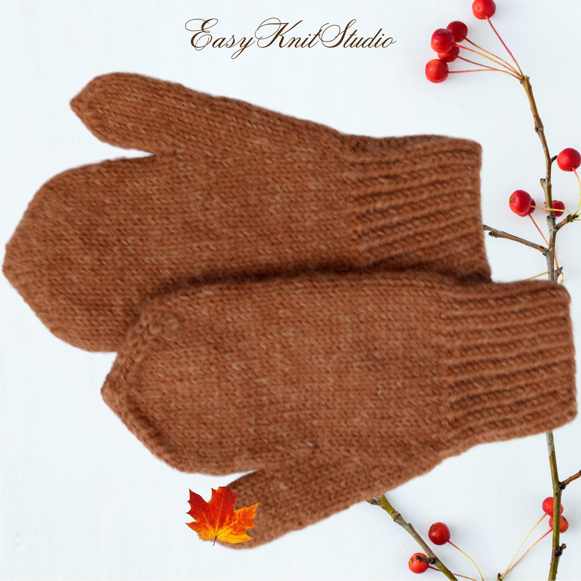 Easy Knit Mittens Pattern: Wool Wrist Warmers (PDF Download) - Etsy