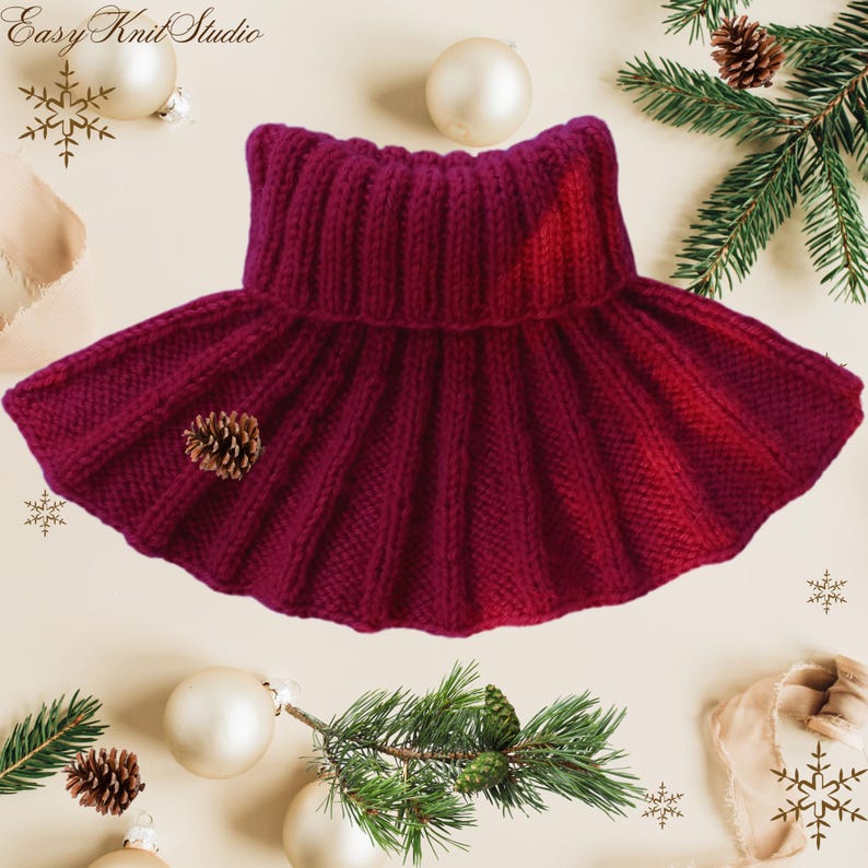 Easy Neck Warmer Knitting Pattern - Winter Clothing, Turtleneck, Neck ...