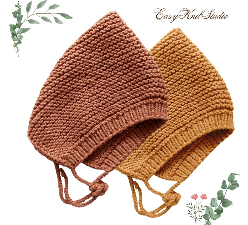 Pixie Bonnet Knitting Pattern, Easy Knitted Baby Gnome Hat, New Mom Gift, Digital Products, Baby ...