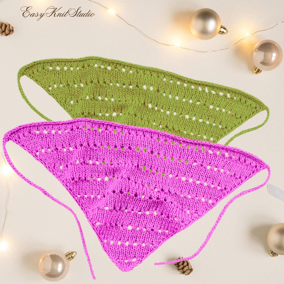 Kerchief Knitting Pattern PDF - Lightweight Spring Styling DIY Bandana ...