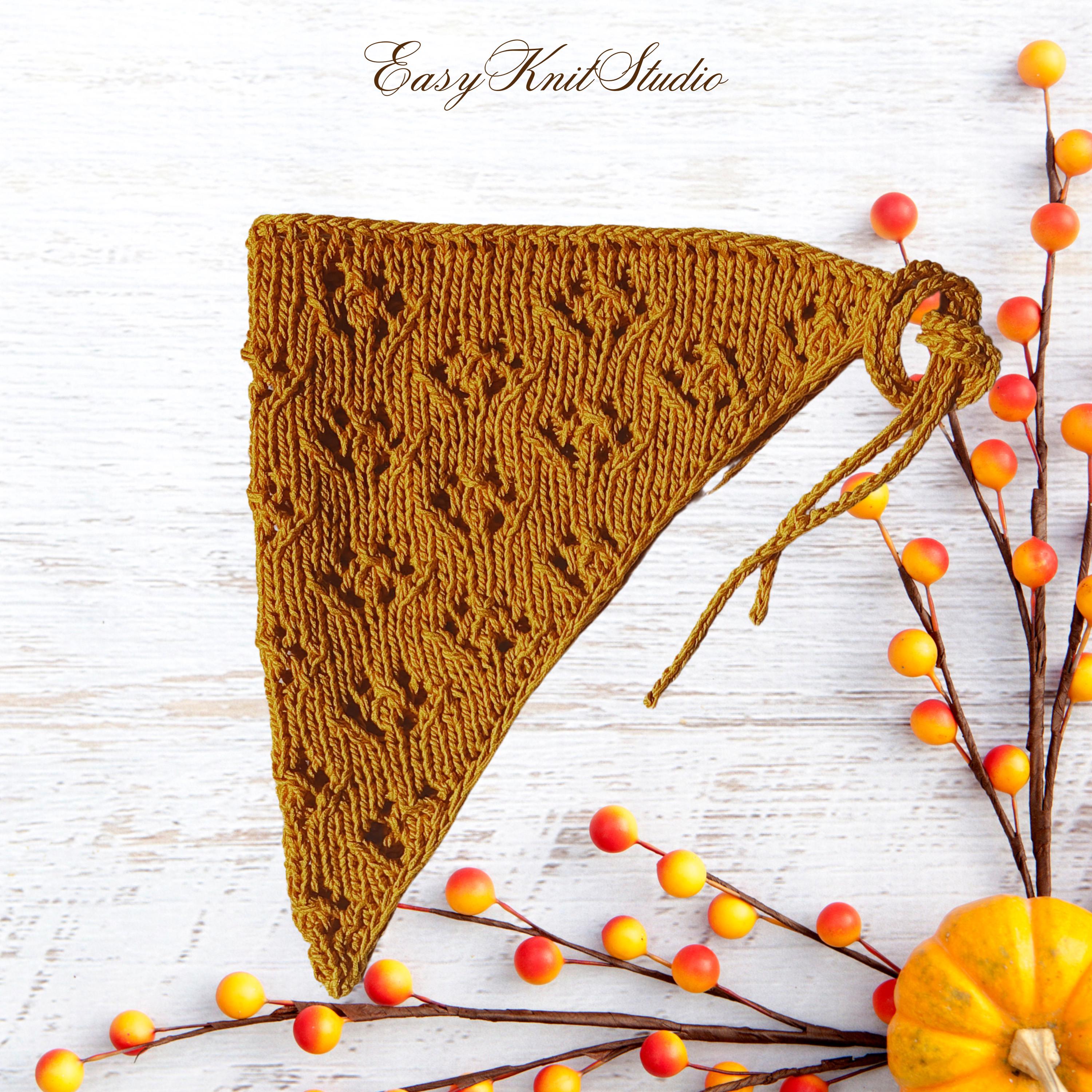 70s Boho Kerchief Knitting Pattern PDF - Retro Hair Scarf, Triangle ...