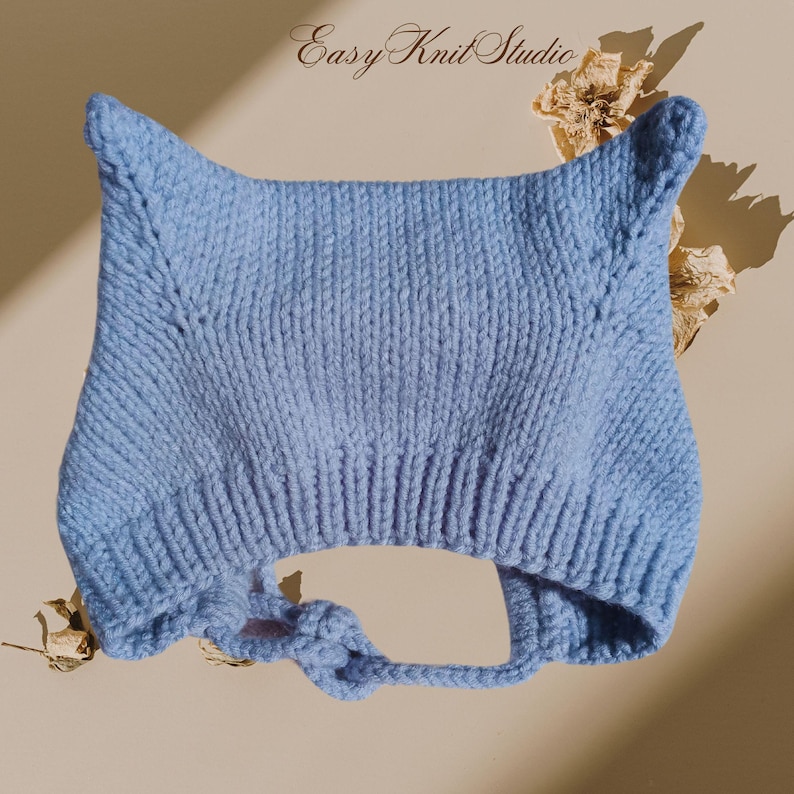 Easy Knit Kitty Ears Baby Bonnet Pattern - Do - It - Yourself, Knitted ...