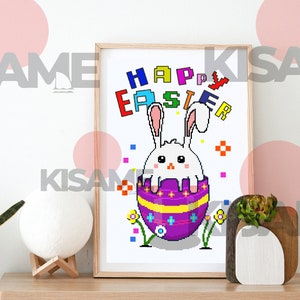 Easter Feast Pixel Art Digital Design Happy Easter - Etsy
