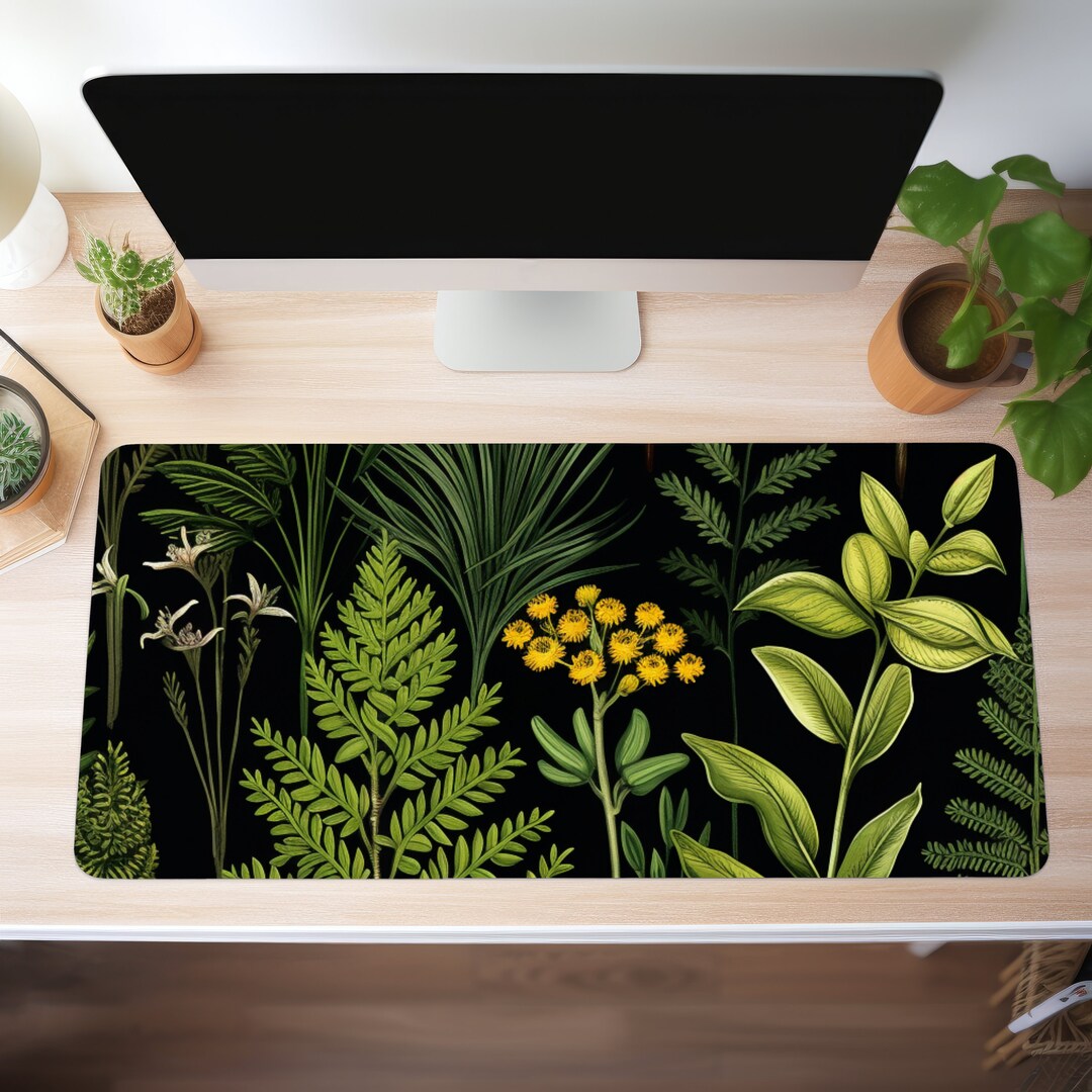 Botanical Black Aesthetic Magical Forest Matvintage Aesthetic Cute Desk ...