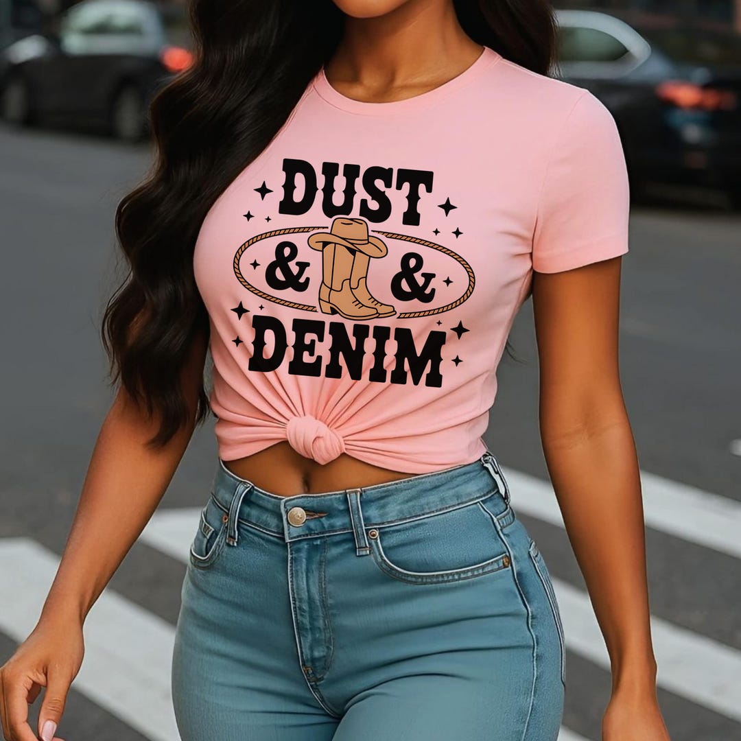 Dust & Denim Cowboy Boots Graphic Tee, Western Shirt - Etsy