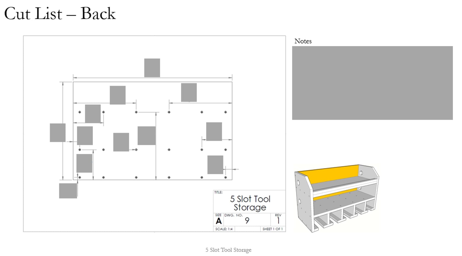 5-slot Drill and Cordless Tool Storage Organizer Woodworking Plans ...