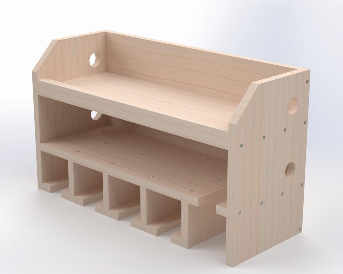 5-slot Cut Out Drill and Cordless Tool Storage Organizer Woodworking ...