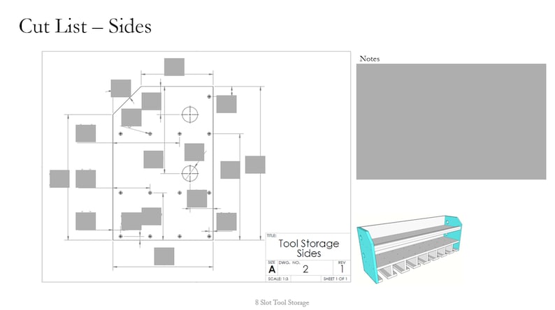 8-slot Drill and Cordless Tool Storage Organizer Woodworking Plans ...