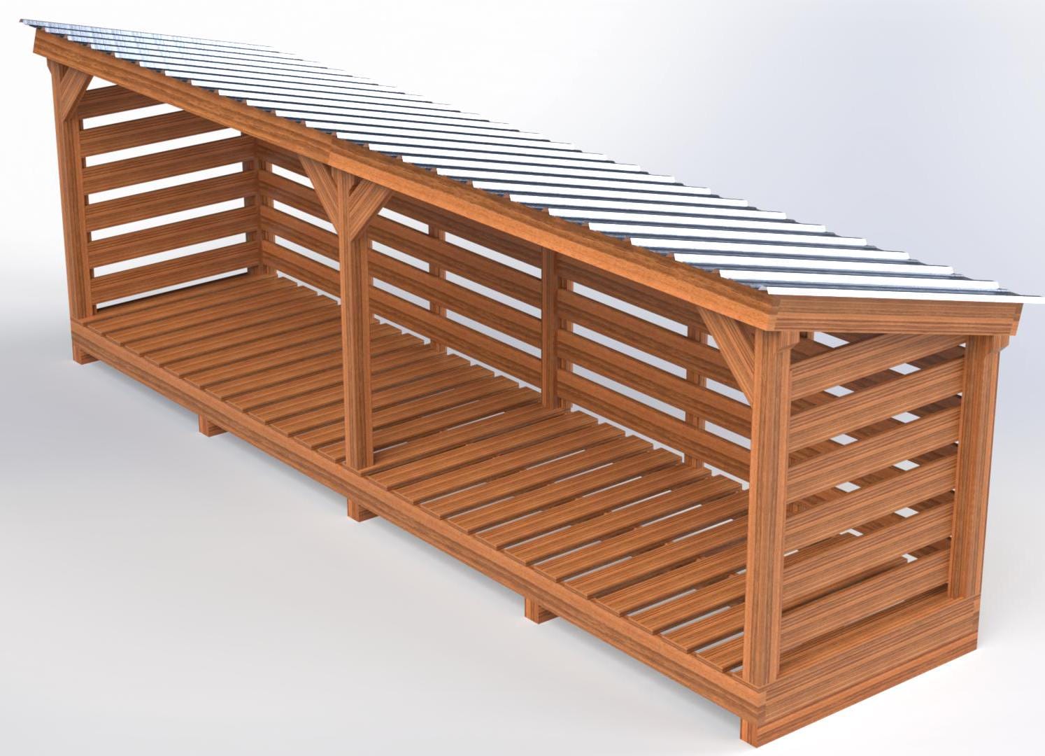 2 Cord 4’x16’ Firewood Storage Rack DIY Plan – Easy-to-build Outdoor ...