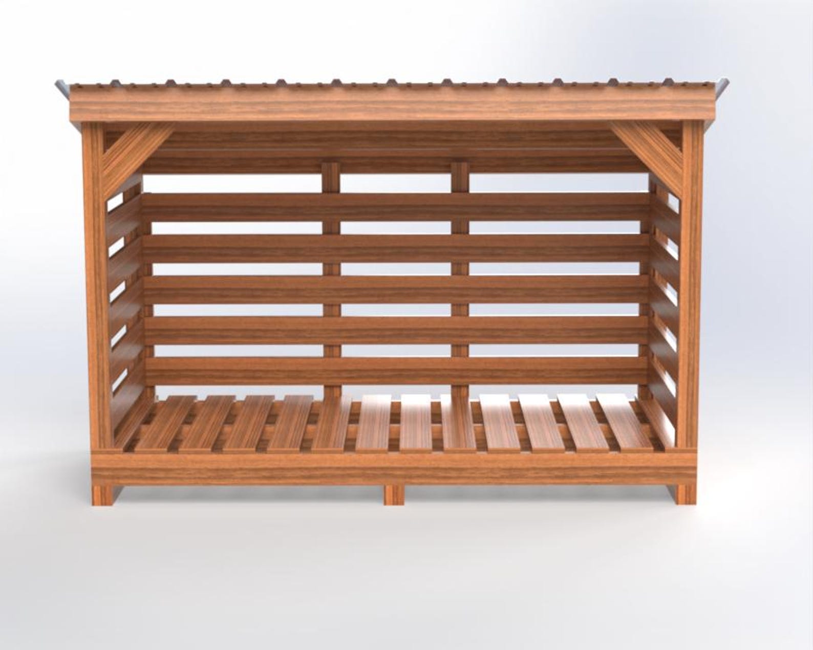 1 Cord Firewood Storage Rack DIY Plans – Easy-to-build Outdoor Wood ...