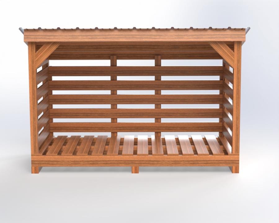 1 Cord Firewood Storage Rack DIY Plans – Easy-to-build Outdoor Wood ...