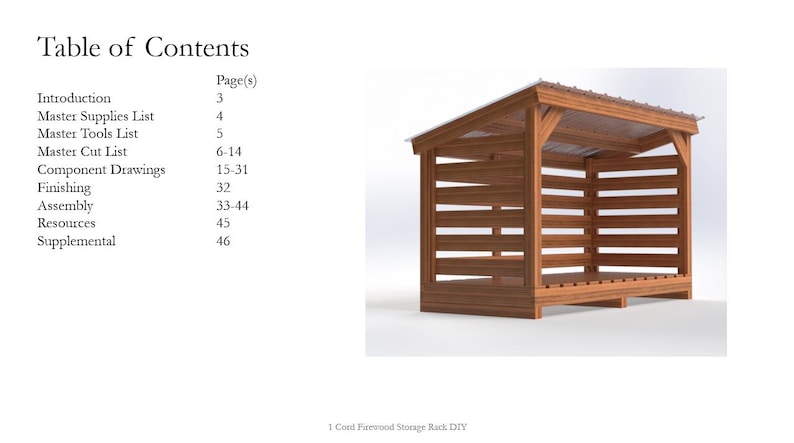 1 Cord Firewood Storage Rack DIY Plans – Easy-to-build Outdoor Wood ...