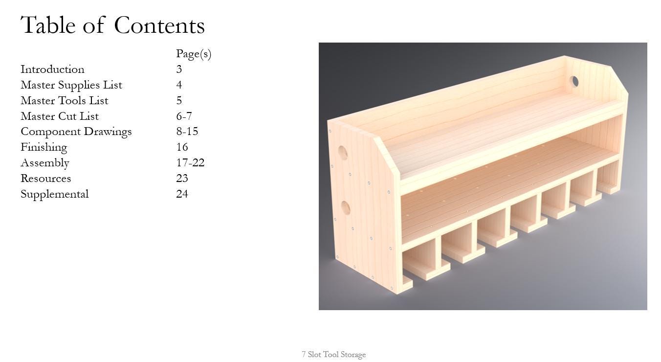 7-slot Drill and Cordless Tool Storage Organizer Woodworking Plans ...