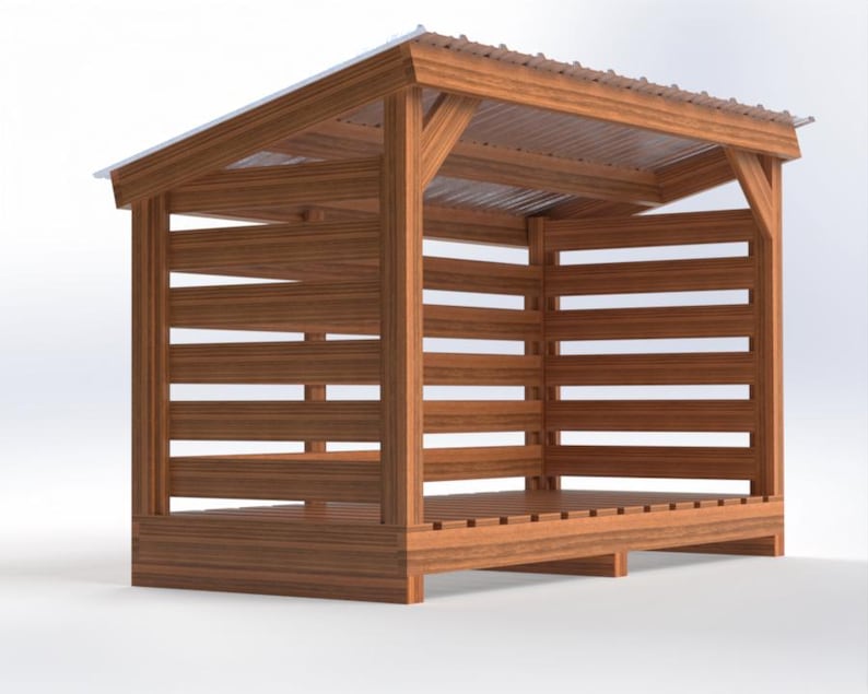 1 Cord Firewood Storage Rack DIY Plans – Easy-to-build Outdoor Wood ...