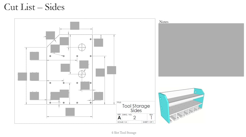 6-slot Drill and Cordless Tool Storage Organizer Woodworking Plans ...