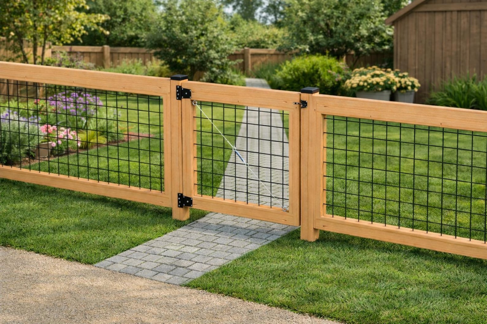 Modern Dog Fence Panel + Gate DIY Plans Bundle | 6-gauge Wire Fence ...