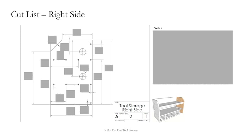 5-slot Cut Out Drill and Cordless Tool Storage Organizer Woodworking ...