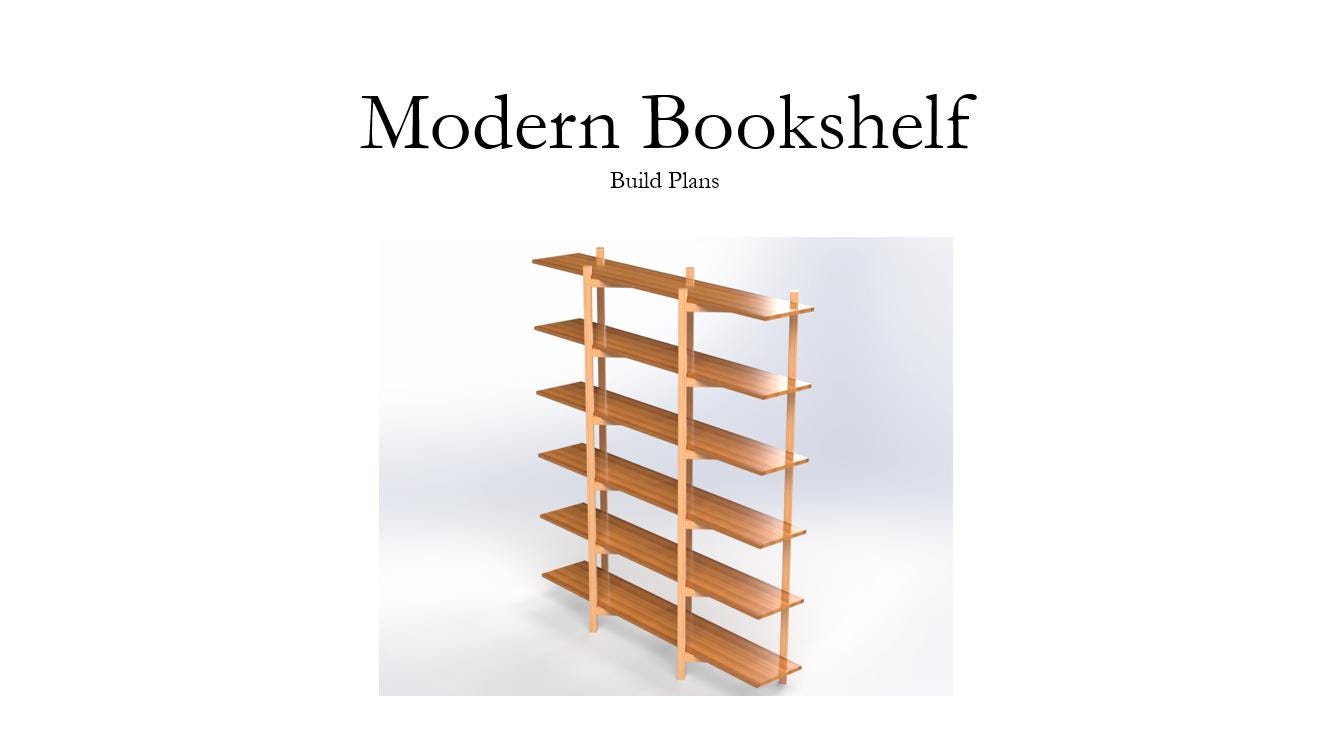 Modern 7ft Wood Bookshelf DIY Plan – Freestanding Open Self Design ...