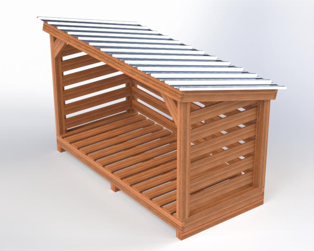 1 Cord Firewood Storage Rack DIY Plans – Easy-to-build Outdoor Wood ...