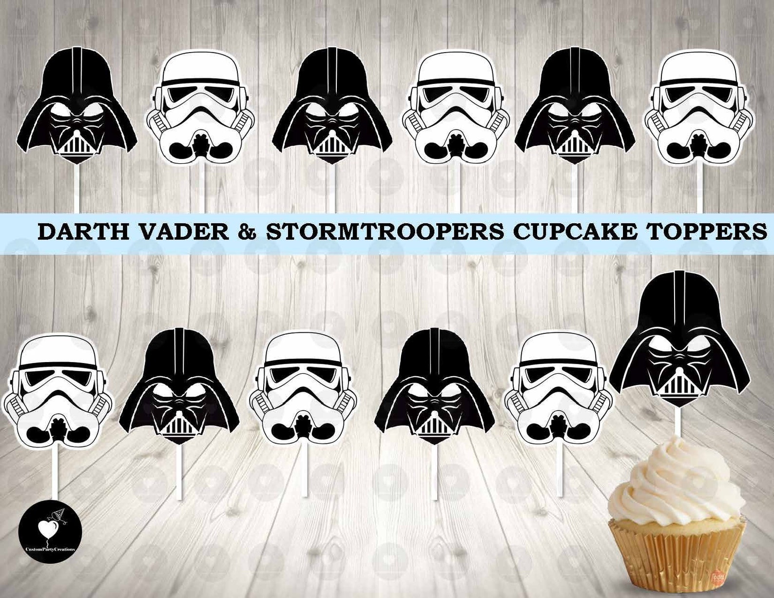 Darth Vader & Stormtrooper Cupcake Toppers: Party Decorations - Etsy