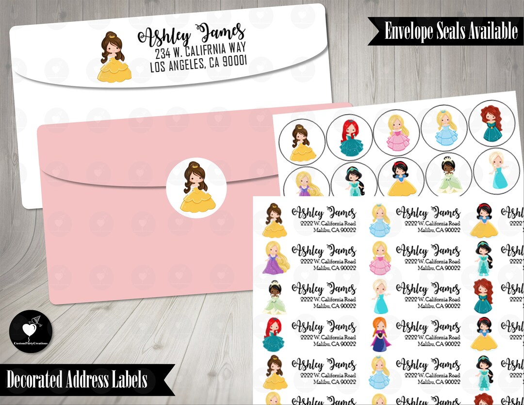 Princess Address Labels: Baby Shower Mailing Labels - Etsy