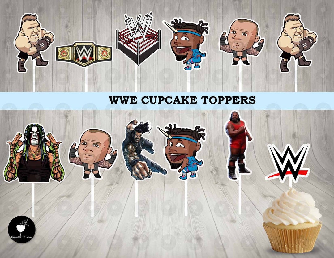 WWE Wrestler Cupcake Toppers: Birthday Party Decorations - Etsy