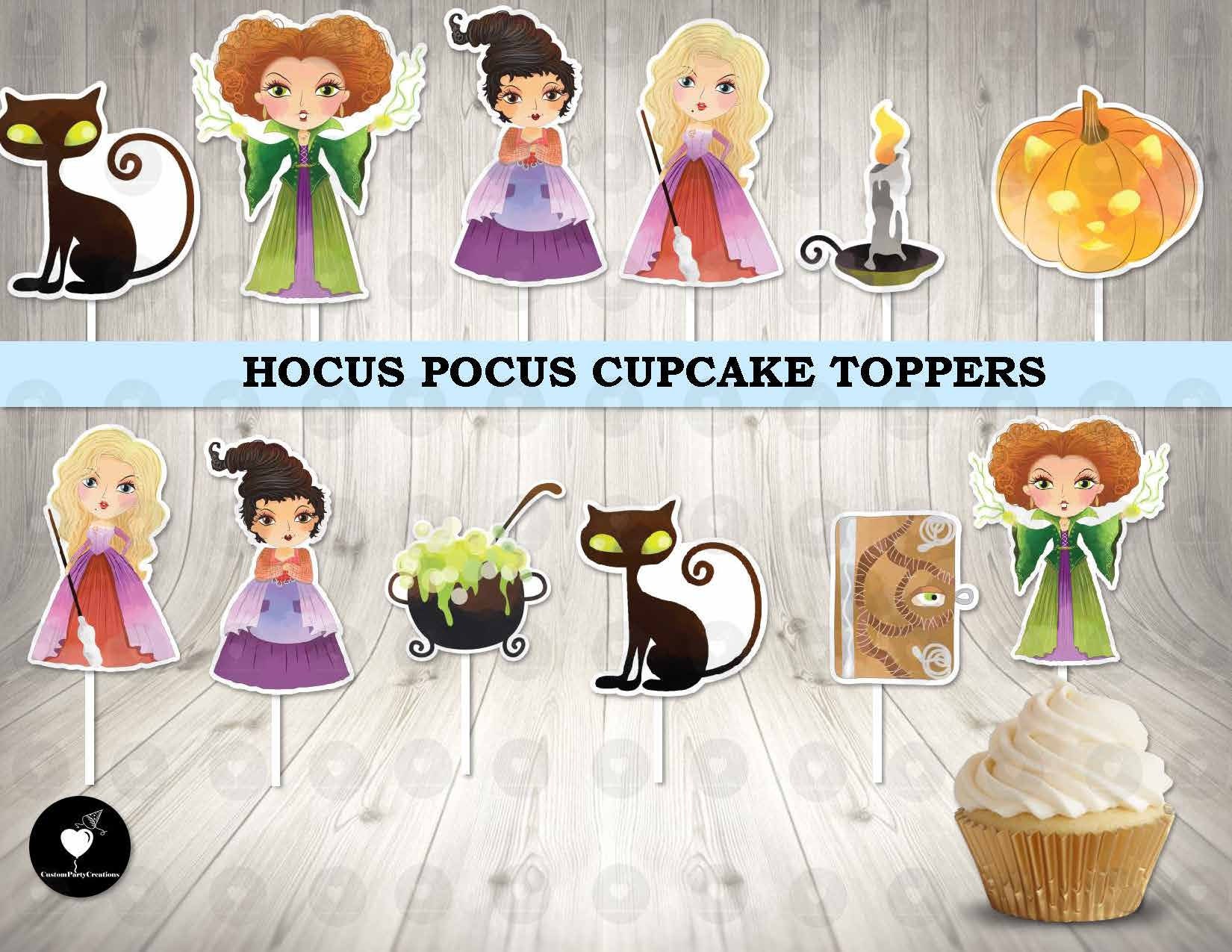 Hocus Pocus Cupcake Toppers, Birthday Cupcake Toppers, Party Cupcake ...