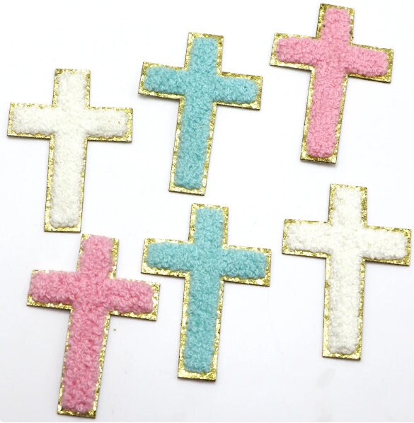 Chenille Cross Patch Iron On, Easter Day Patches, Chenille Patches ...