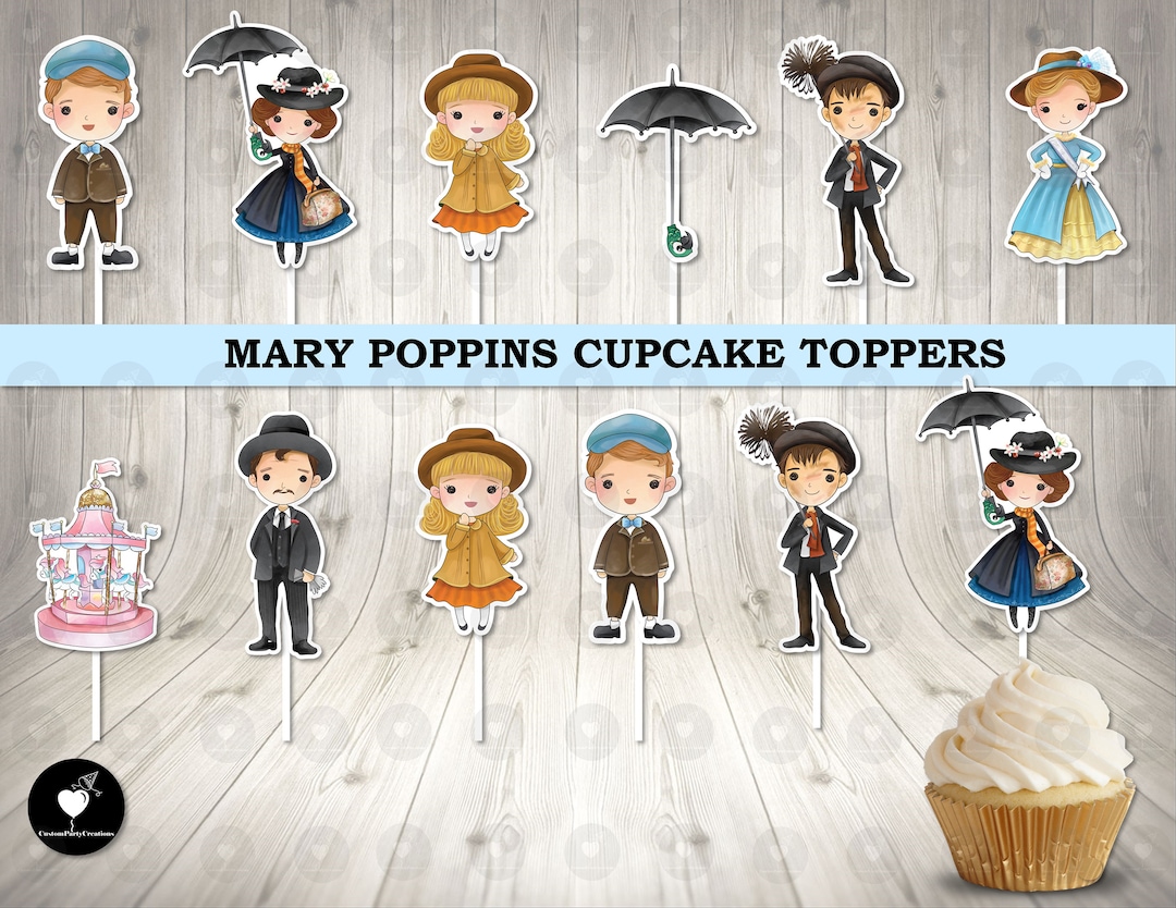 Mary Poppins Cupcake Toppers: Birthday Party Decorations - Etsy