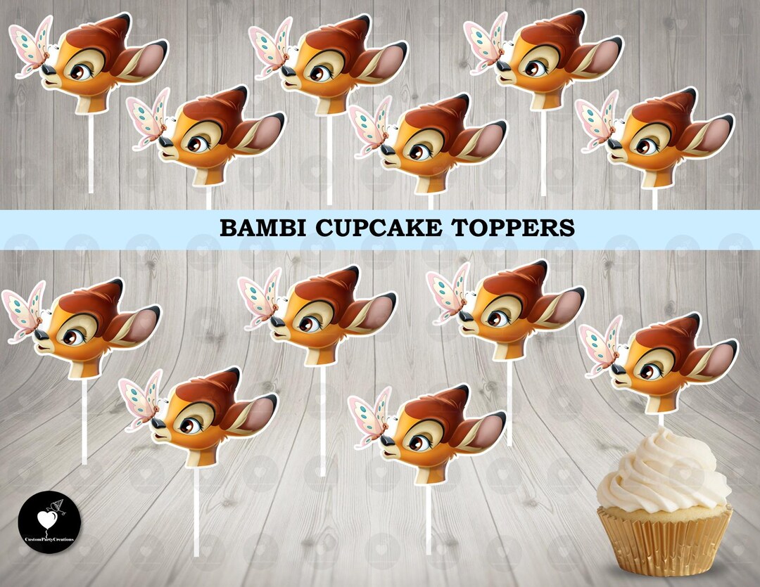 Bambi Butterfly Cupcake Toppers: Birthday Party Decorations - Etsy