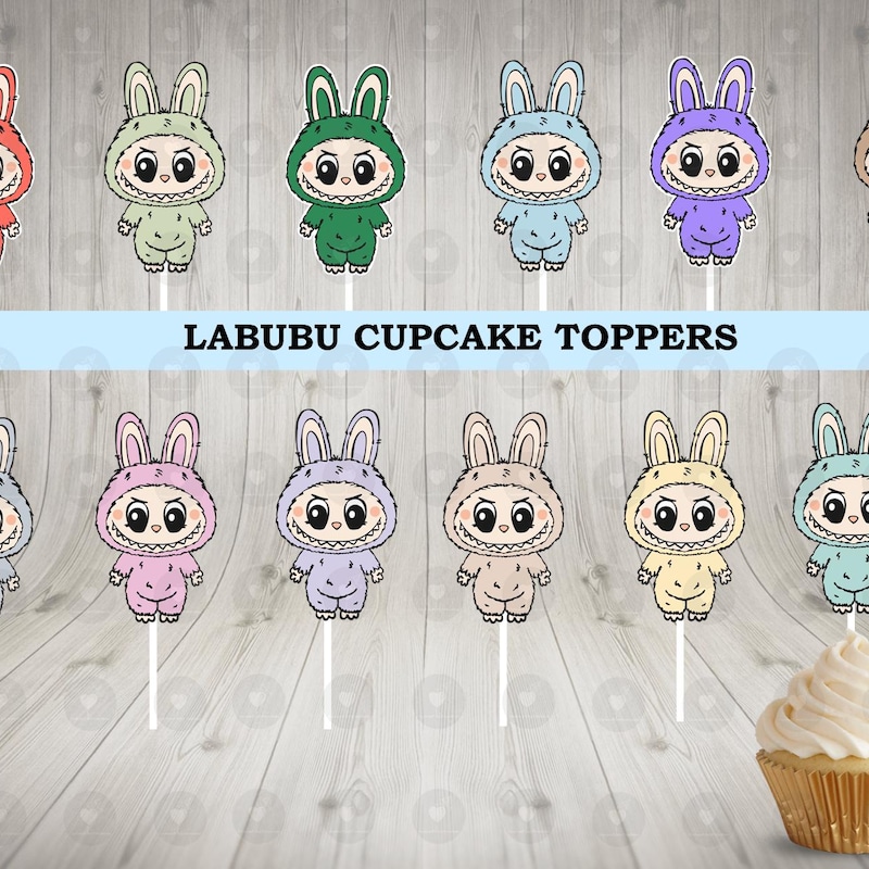 Labubu Cupcake Topper - Etsy