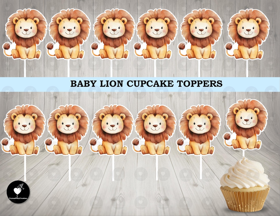 Baby Lion Cupcake Toppers: Birthday Party Decorations - Etsy