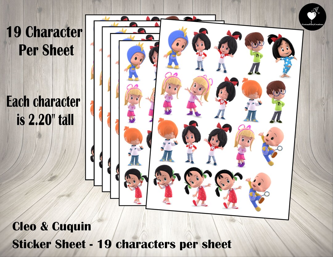 Cleo Sticker Sheet, Birthday Party Stickers, Sticker Page for ...