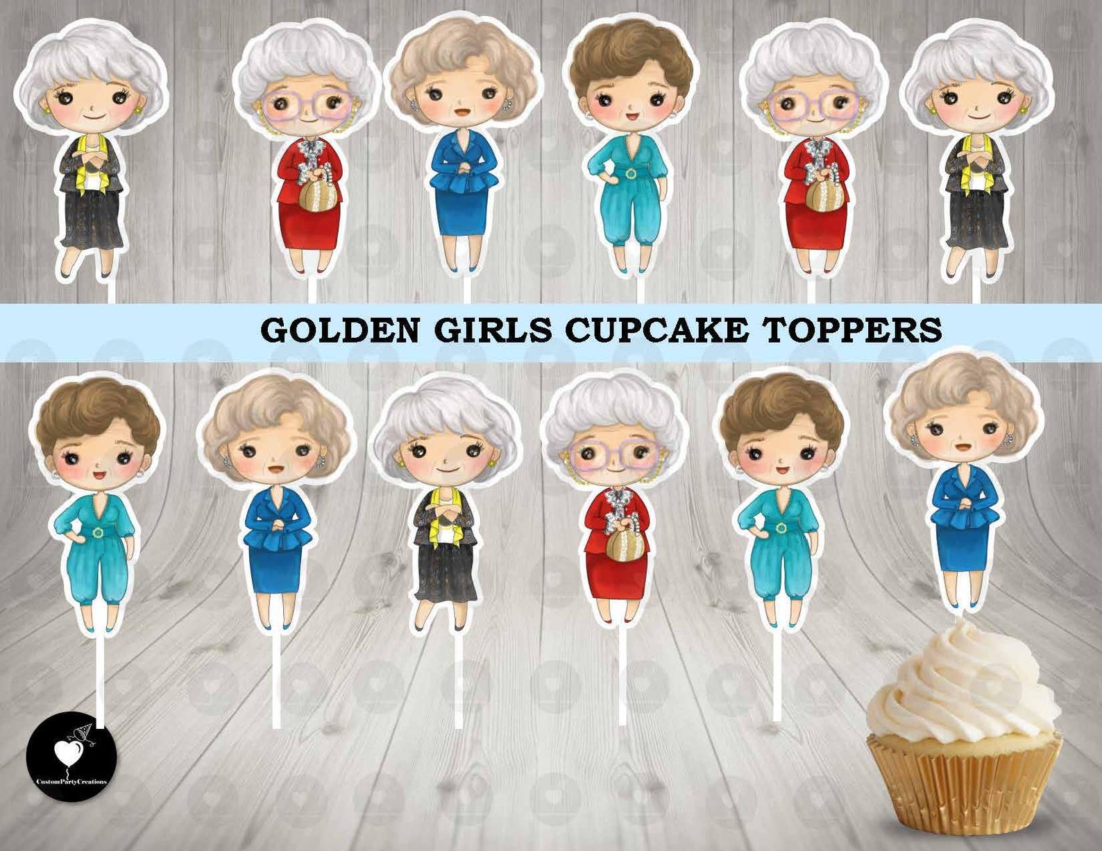 Golden Girls Cupcake Toppers: Birthday Party Decorations - Etsy