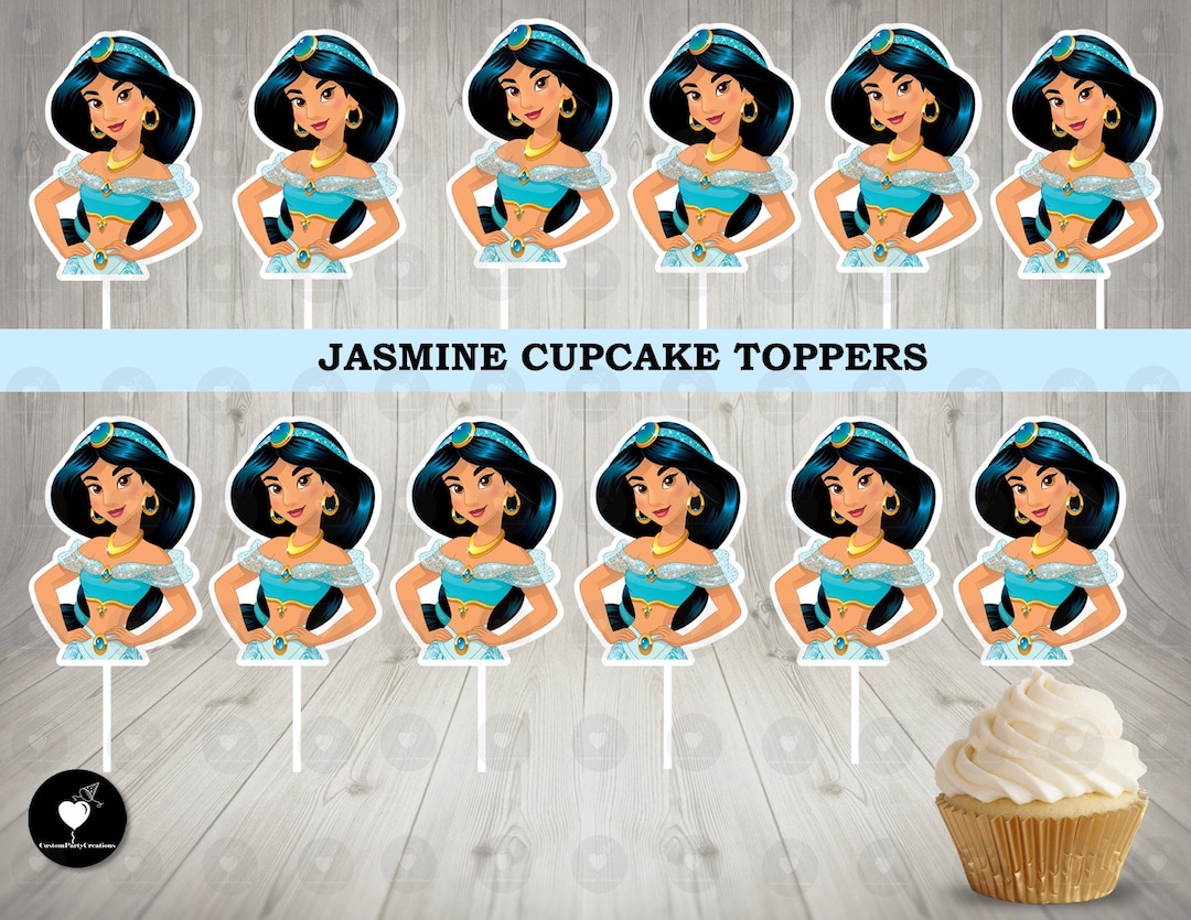 Princess Jasmine Cupcake Toppers: Aladdin Birthday Party Decorations - Etsy