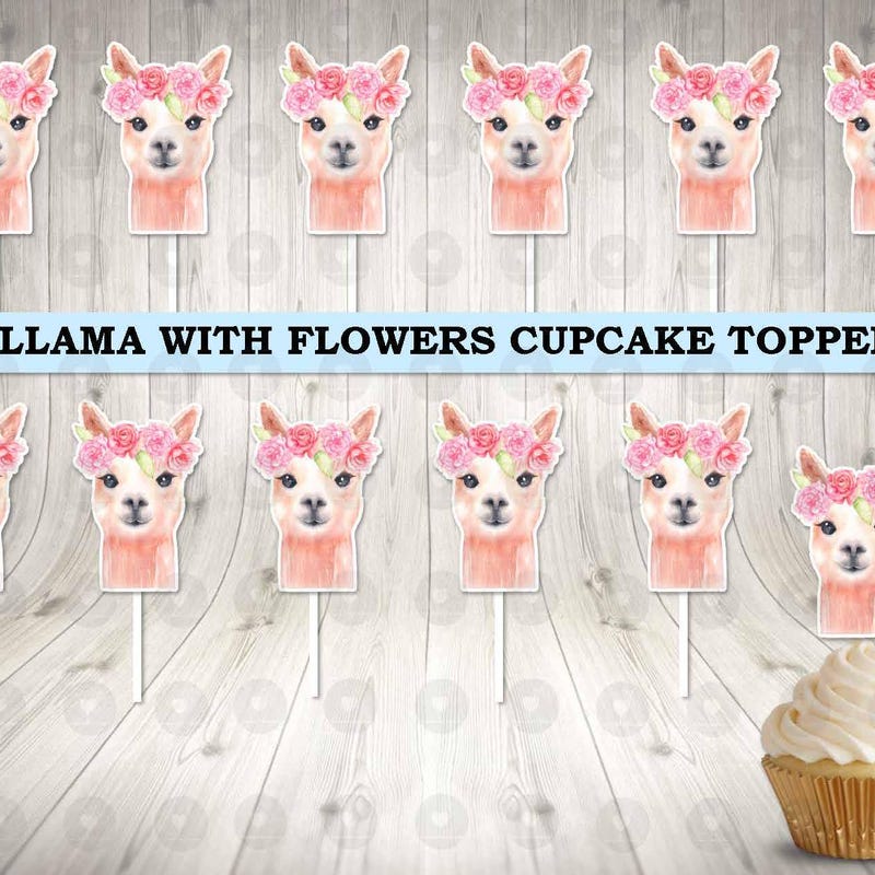 Llama Cupcake Toppers - Etsy