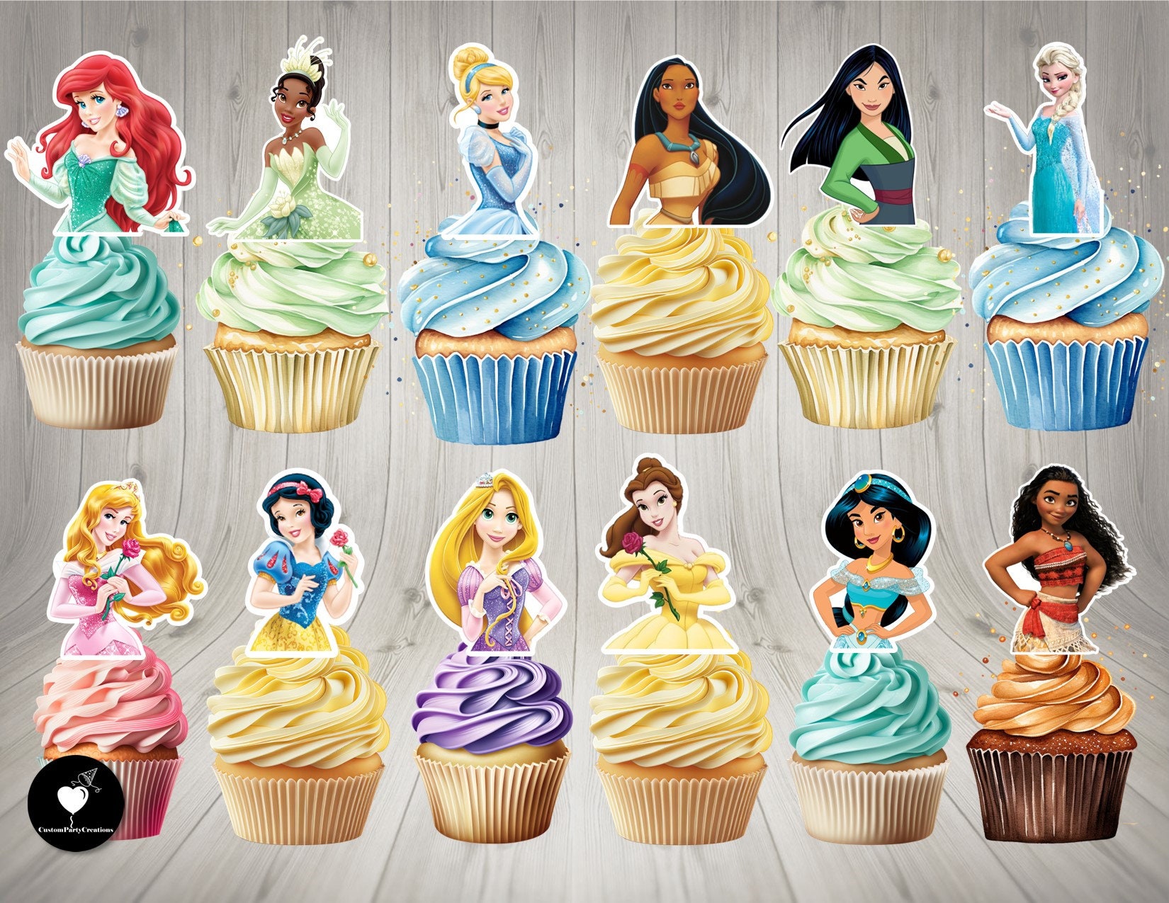 Disney Princess Wafer Cake Toppers