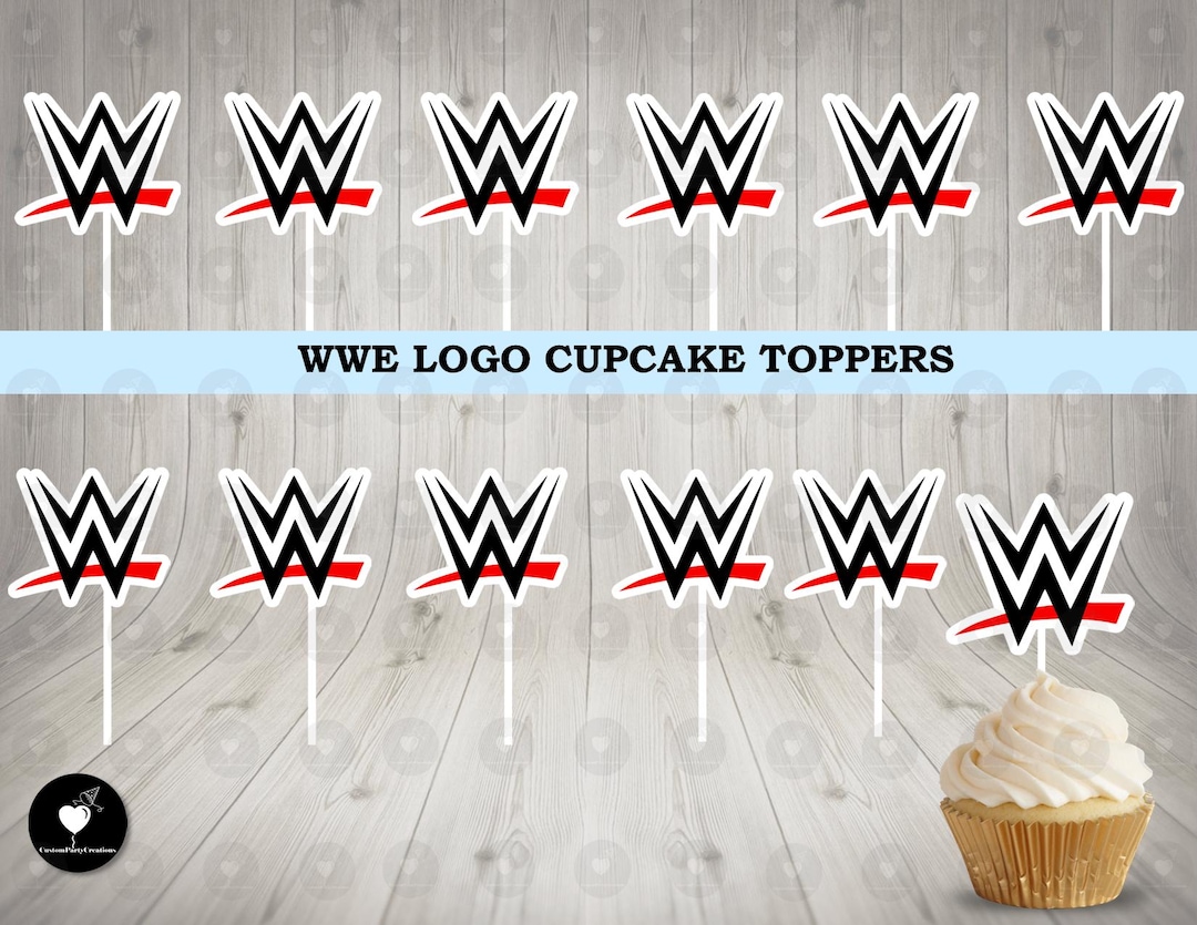 WWE Logo Cupcake Toppers, Birthday Cupcake Toppers, Party Cupcake ...