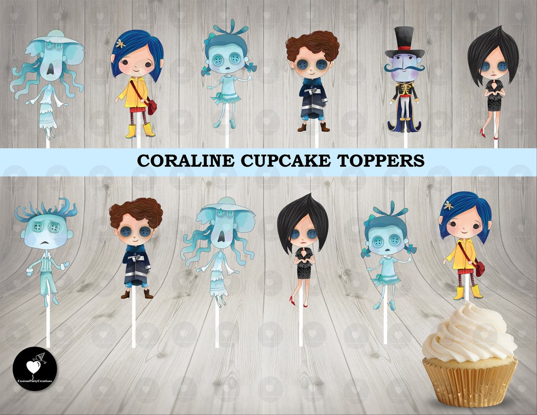 Coraline Birthday Cupcake Toppers: Party Decorations, Set of 12 - Etsy