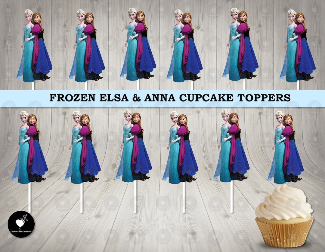 Frozen Elsa & Anna Cupcake Toppers: Birthday Party Decorations - Etsy