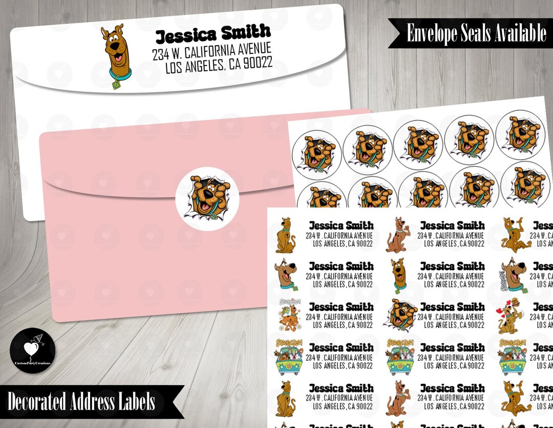 Scooby Doo Address Labels: Scooby Mailing Stickers - Etsy