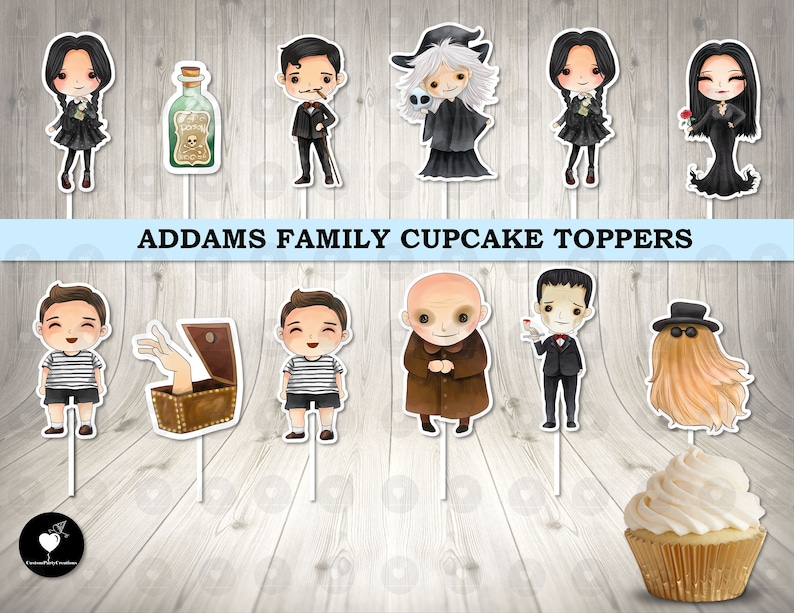 Addams Family Cupcake Toppers: Birthday Party Decorations - Etsy