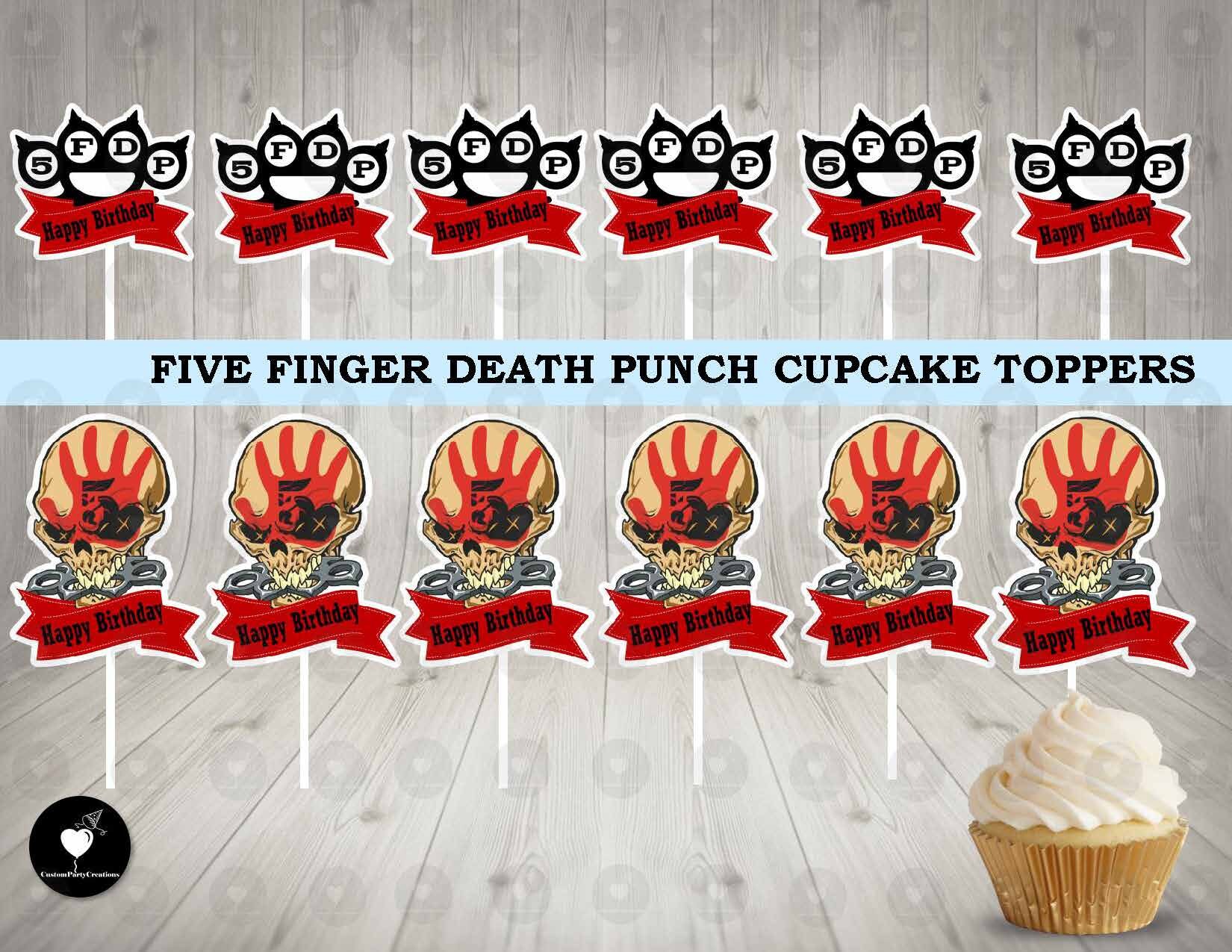 Five Finger Death Punch Cupcake Toppers, Birthday Cupcake Toppers ...
