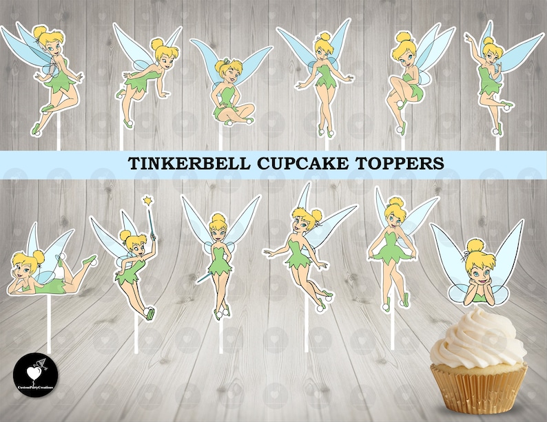 Tinkerbell Cupcake Toppers: Birthday Party Decorations - Etsy