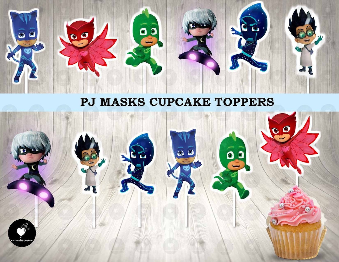 PJ Masks Cupcake Toppers: Birthday Party Decorations - Etsy