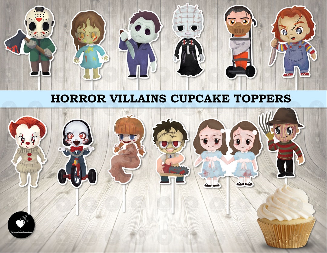 Horror Villains Cupcake Toppers: Birthday Party Decorations - Etsy