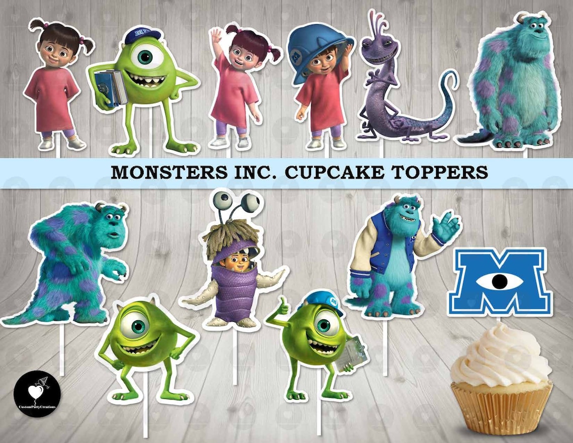 Monsters Inc. Cupcake Toppers: Birthday Party Decorations - Etsy
