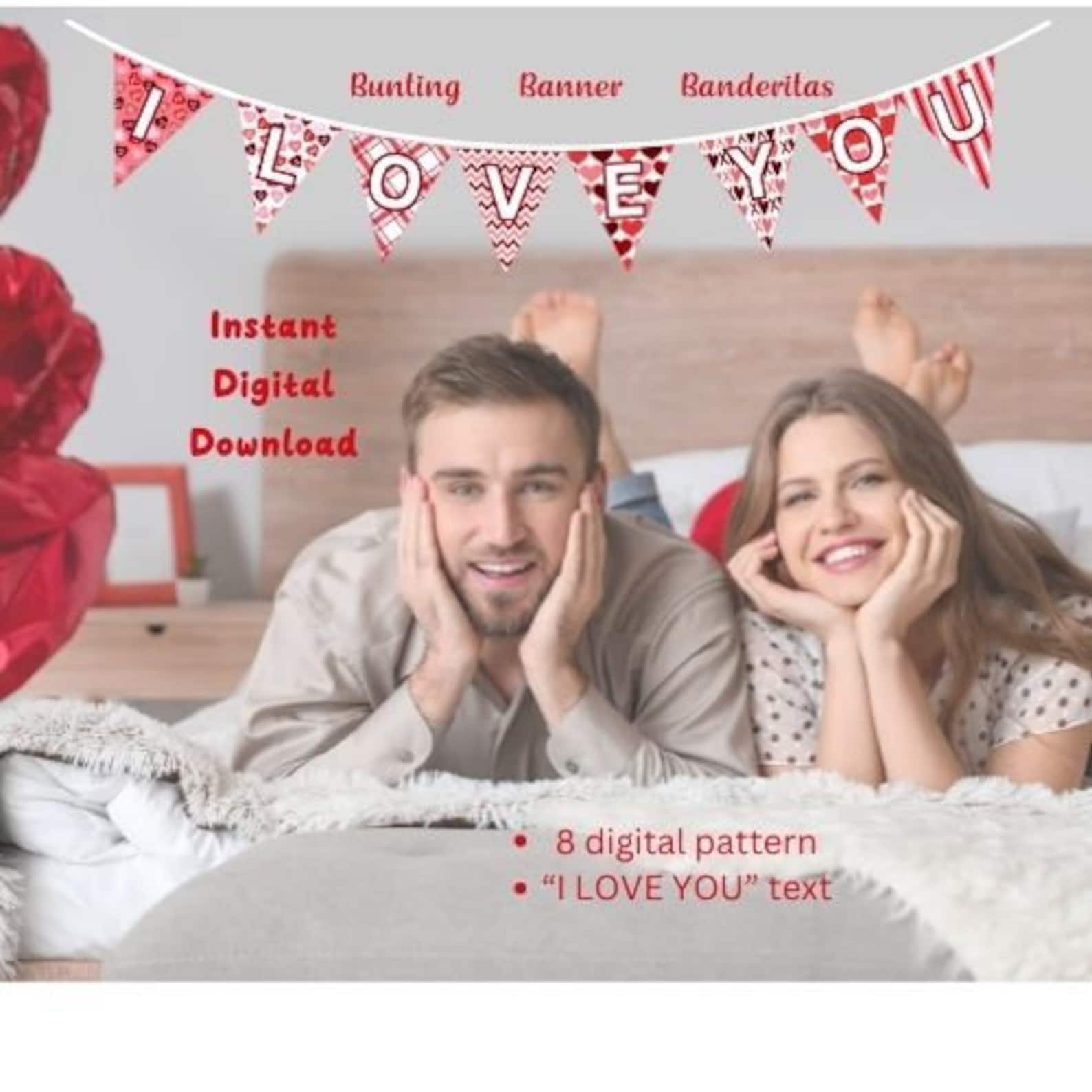 Printable Valentine's Day Bunting Banner Flags |pink Valentine School ...