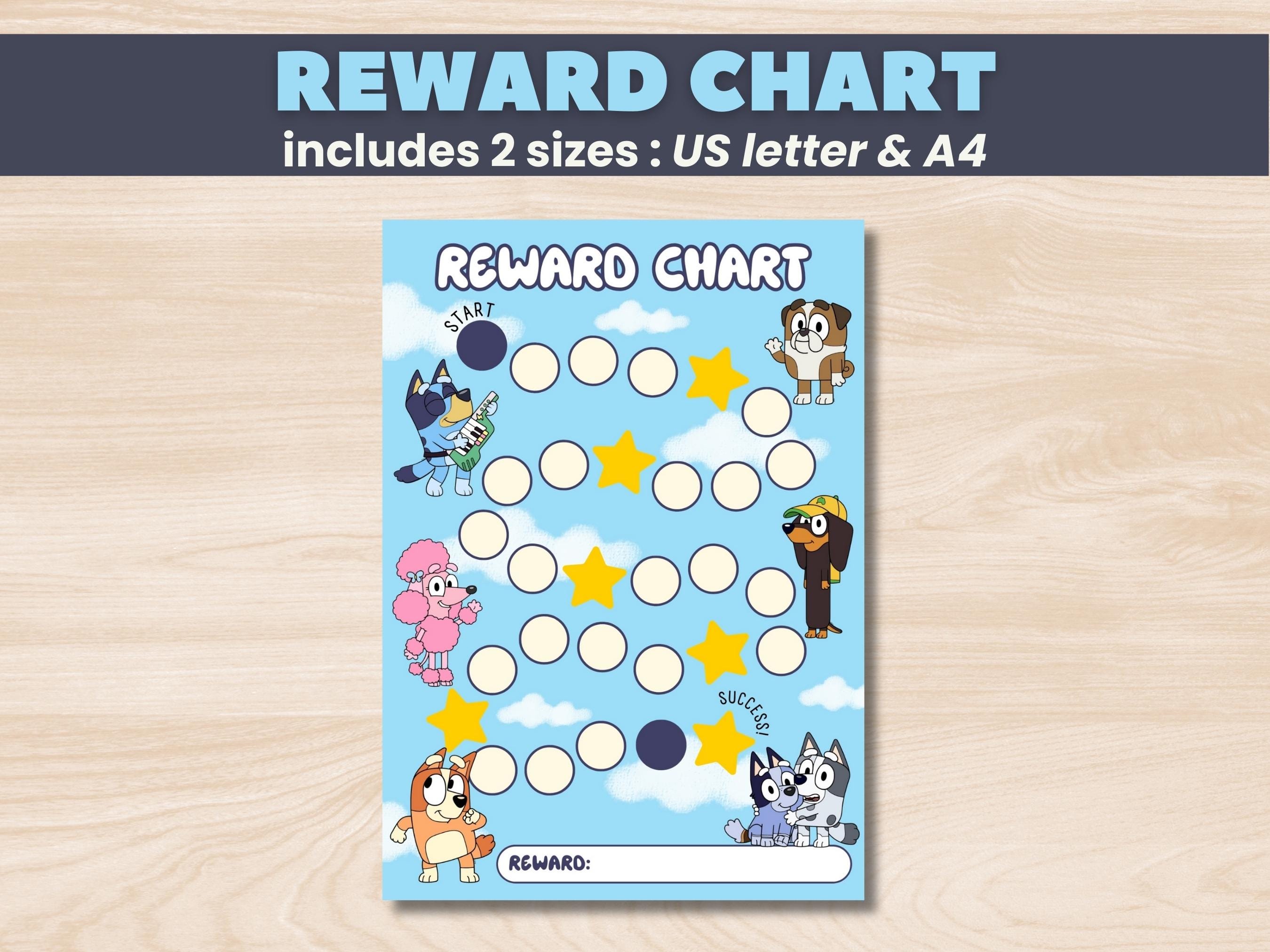 Bluey Bingo Reward Chart,sticker Chart,kids Potty Training,behavior ...