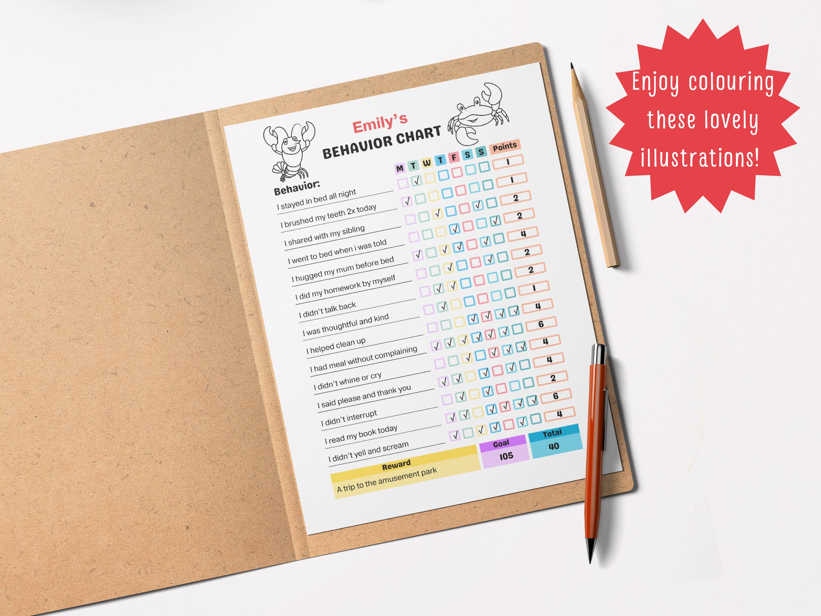 Classroom Behavior Chart Red Yellow Green,good Behavior Tracking ...